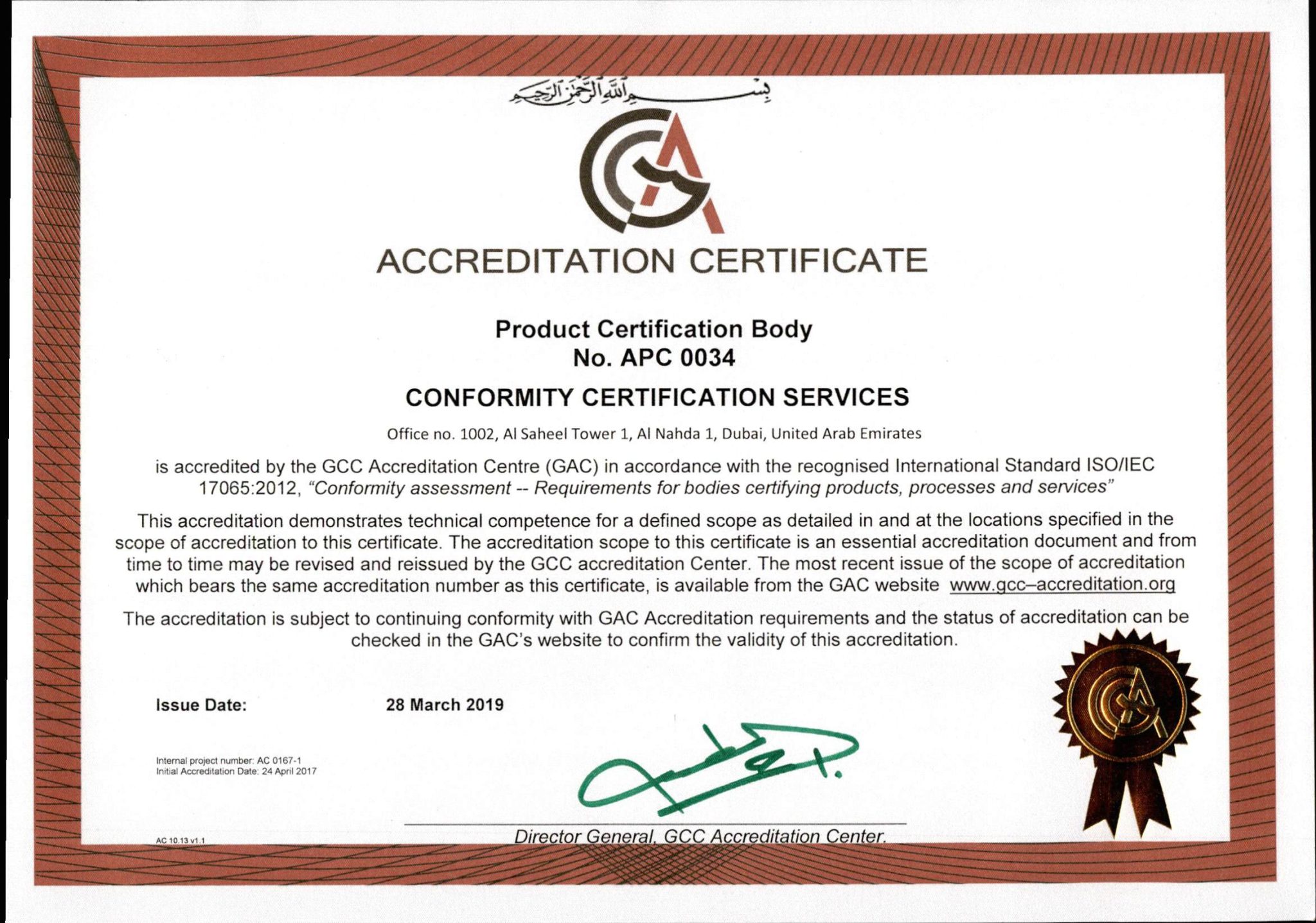 Accreditation – CCS – Conformity Certification Services
